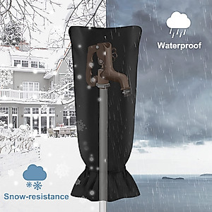 Outdoor Faucet Cover Socks for Winter Freeze Protection, Homsky 28" L x 15"W Large Faucet Covers for Outside, Reusable Outdoor Yard Spigot Cover, Antifreeze Long Water Insulated Faucet Cover Socks