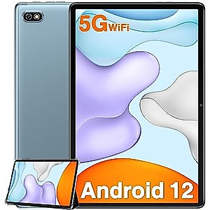 Blackview Tablet 128GB ROM with 1TB Expand and 10GB(6+4) RAM, Octa-Core Tablet 10 inch with FHD IPS Display 13MP Camera Dual Band 5G WiFi Android 12 Tablet, 6580mAh BT5.0 GPS Cheap Tablets, Blue