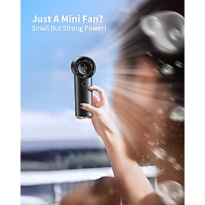 coldSky Portable Handheld Turbo Fan, 5 Speed Adjustable Personal Small Fan With Digital Display, Powerful High Speed 6000mAh Battery Operated Cooling Fan With Base For Outdoors, Travel, Home, Desk