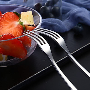 Csinos 304 Stainless Steel Mini Fruit Forks Small Dessert Forks 12-piece Appetizer Forks Silverware Set