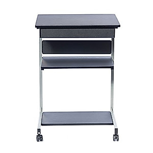 Techni Mobili RTA-B018-GPH06 Rolling Laptop Cart with Storage, Graphite