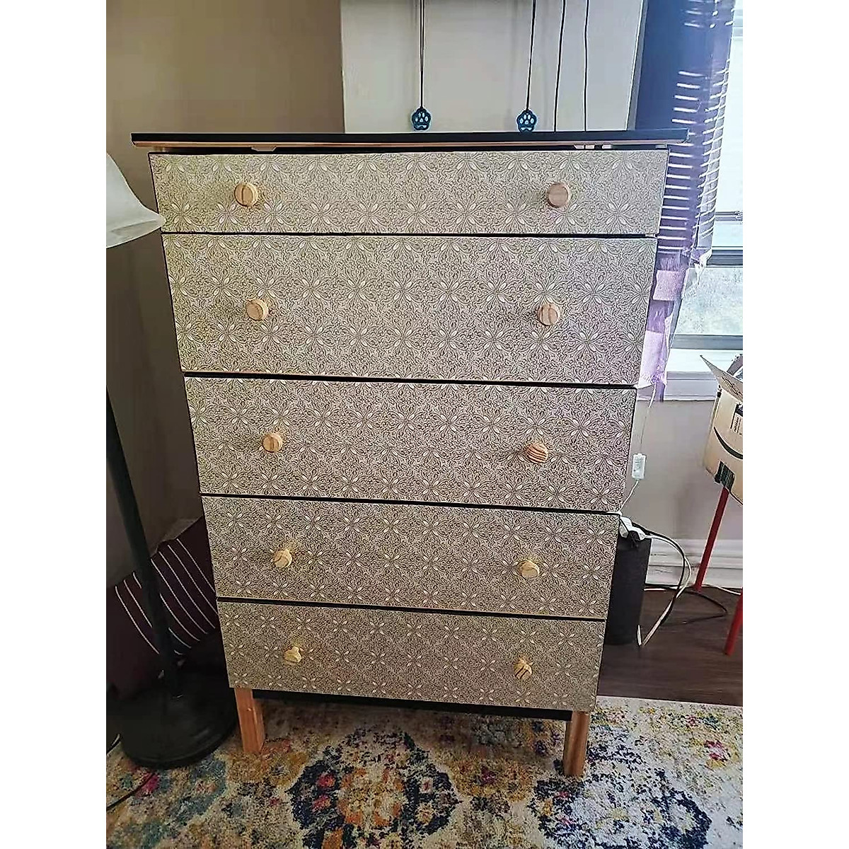 Decorative Paper Self Adhesive Shelf Drawer Liner Sticker 17.7 inch by 9.8 Feet