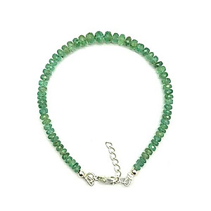 Genuine Colombian Emerald Bracelet, Colombian Emerald Stacking Bracelet, 92.5 sterling silver Plated, Delicate Fine Jewelry for Women Colombian Emerald Birthstone, Stacking, Code-JG15