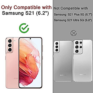 Ferilinso for Samsung Galaxy S21 Case, [NOT Fit S21+ Plus], with 2 Pack Tempered Glass Screen Protector [Hard PC Back TPU Flexible Frame] [Military Grade Protection] [10X Anti-Yellowing]-Purple Cover