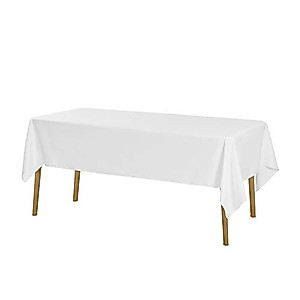 Rectangle Tablecloth 60x120 inch Washable Polyester Fabric Table Cloth for Wedding Party Dining Banquet Decoration（60x120, White）