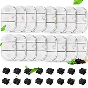 VinDox 32 Packs Replacement Cat Water Fountain Filters Compatible with PETLIBRO Capsule Pet Water Fountain: PLWF002,71oz/2.1L Ultra Quiet-BPA-Free, Two Flow Modes Pet Water Dispenser