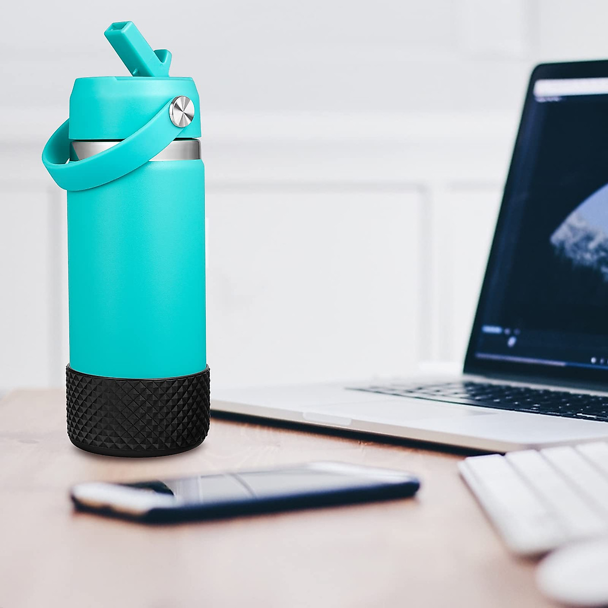 FLORAPELL Boot for Hydro Flask 12 16 18 20 21 24 32 40 oz Water Bottle, Silicone Hydroflask Boots Protective Bottom Sleeve Cover for Hydro Water Bottles (Black, Fits 32 oz and 40 oz Bottles)