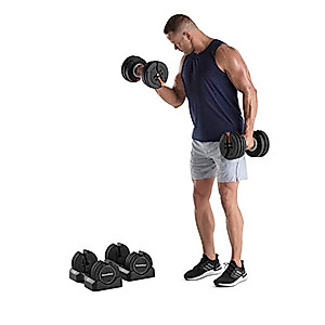 55 lb Select-a-Weight Dumbbell Pair, Black