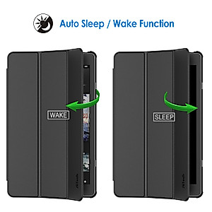 JETech Case for Amazon Fire HD 10 Tablet 10.1" (7th / 9th Generation, 2017 Release / 2019 Release, NOT for 11th / 5th Generation, 2021 Release / 2015 Release) Smart Cover with Auto Sleep/Wake (Black)