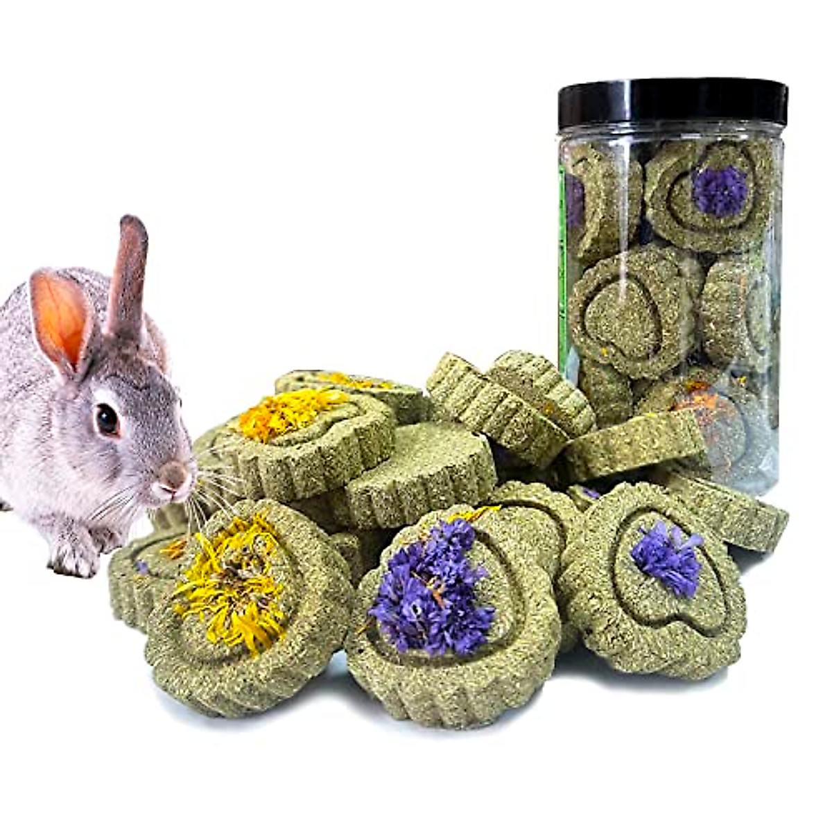 FIPASEN Rabbit Chew Toys for Teeth, 18PCS Natural Timothy Hay Chew Toy, Improve Dental Health for Bunny/ Chinchilla/ Guinea Pig/ Hamsters/ Holland Lop, Small Rodent Pet Molar Teeth Treats Toys