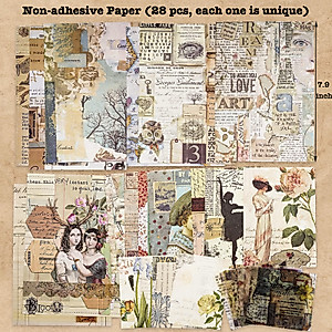 ARTSMONA 100 Pieces Vintage Ephemera Pack Junk Journal Kit Scrapbook Supplies Decoupage Paper Sticker Material for Art Journaling Bullet Journals Planners Collage Album Crafter Gifts (Retro)