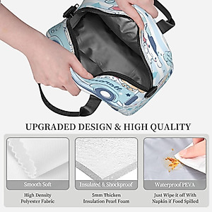 NUEYES Cute Cartoon Insulated Lunch Bag Reusable Tote Bag For Men Women Office Camping Picnic Beach-2