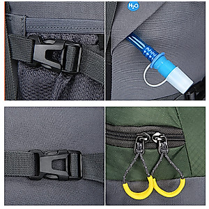 LZJDS Men Women Sports Outdoor Backpack 60L Hiking Bag with Rain Cover Hiking Backpack Daypack,Orange