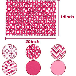 Whaline 120 Sheets Valentines Tissue Paper, Assorted Love Heart Design Gift Wrapping Paper for Arts Crafts, Gifts, DIY, Birthdays, Weddings, Showers