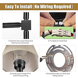 LAMPYLIFE Battery Operated Wall Sconce Set of 2 Two, Wireless Wall Sconces with Remote and Dimmable Detachable Bulbs, Rechargeable Battery Sconces Wall Decor for Bedroom Living Room Hallway (Black)