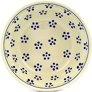 Polish Pottery 6½-inch Bowl (Daisy Dots Theme) + Certificate of Authenticity