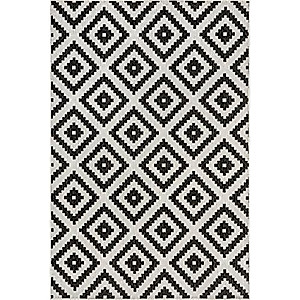 nuLOOM Darrow Moroccan Diamond Indoor/Outdoor Area Rug, 5' x 8', Black and White