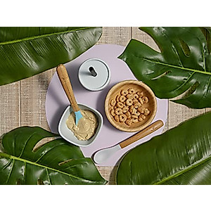 Avanchy Bamboo La Petite Family Collections Gift Set Green - Includes Mini Bamboo Bowl, Silicone Bowl, Silicone Cup, and Bamboo Baby and Infant Spoons - Baby Dishes Set - Baby Shower Gifts