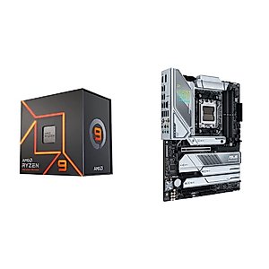 AMD Ryzen™ 9 7950X 16-Core, 32-Thread Unlocked Desktop Processor & ASUS Prime X670E-PRO WiFi Socket AM5 (LGA 1718) Ryzen 7000 ATX Motherboard
