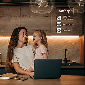 BTF-LIGHTING FCOB COB Flexible High Density Uniform Light LED Strip 8W/m 16.4FT DC12V Daylight White 6000K CRI 90+ 8mm Width Dimmable LED Ribbon for Indoor Decoration(No Adapter or Controller)