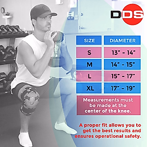 DDS Air Pneumatic Compression Knee Brace - Relief for Sore Joints, Muscle Stiffness and Meniscus Pain. Compression Sleeve for Sports and Exercise, Improve Circulation, Reduce Knee Pain & Swelling (L)