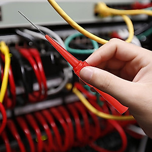 50 Pcs Test Back Probe Pin, 0.7mm Non-Destructive Insulation Wire Piercing Needle, Test Probe Pins, Wire Piercing Probe Insulation Back Probes for 4mm Banana Socket Plug, Car Tester