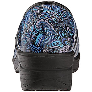 Easy Works Women's LYNDEE Health Care Professional Shoe, Blue pop Patent, 9 Wide