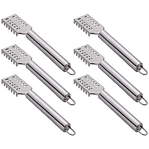 BESTonZON 6pcs Stainless Easily and Scaler Chef Kitchen Brush Easier Peeler Practical Tool Cooking Scales Durable for Scraper Fish Scale Seafood Peeling Sawtooth with Remover Silver Shop