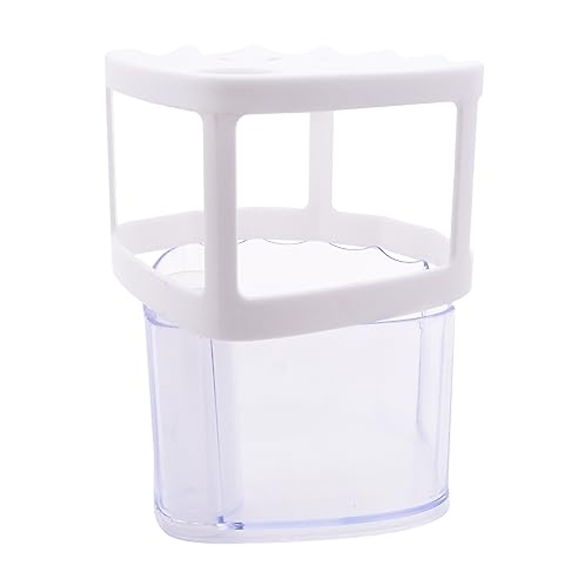 PENCK Small Betta Fish Tank, Acrylic Small Aquarium, Desktop Round Glass Planter Terrarium, Mini Goldfish Tank for Small Shrimp Fish Home Office Decor (White)