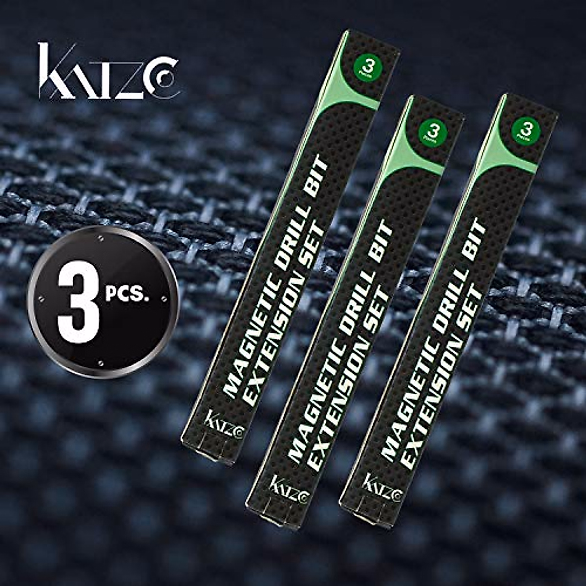 Katzco Magnetic Bit Holder Extensions - 3 Piece Set - 2, 4, and 6 Inch - for Drills, Socket Adapters, Automotive Maintenance, Shops, Mechanics, Household Use, DIY, Repair Work, and More