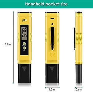 Digital PH Meter, PH Meter 0.01 PH High Accuracy Water Quality Tester with 0-14 PH Measurement Range for Household Drinking, Pool and Aquarium Water PH Tester Design with ATC