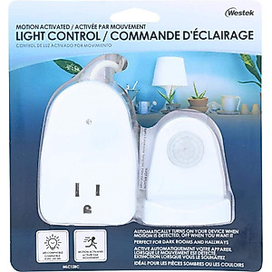 Westek MLC12BC-4 Indoor Plug-in Corded Motion Activated Light Control, 1 Count (Pack of 1), White