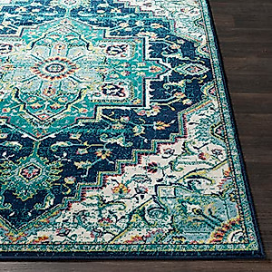Artistic Weavers Wendy Vintage Medallion Area Rug,6'7" x 9'6",Teal/Dark Blue