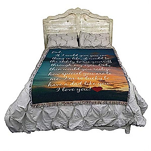 Pure Country Weavers Dad - See Yourself Through My Eyes Blanket - Gift Tapestry Throw Woven from Cotton - Made in The USA (72x54)