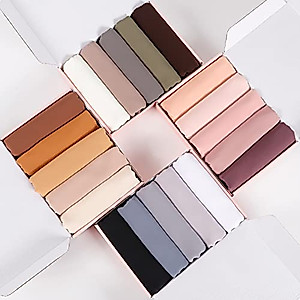 4 PCS Muslim Women Soft Premium Solid Chiffon Hijab Scarves Shawl Long Scarf Wrap Scarves with Gift Box (Mix color C)