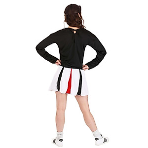 Fun Costumes Women's Saturday Night Live Spartan Cheerleader Costume, SNL Cheer Cosplay Outfit, Uniform, S Black