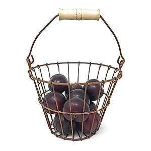 Hearthside Collection Rusty Metal Wire Egg Basket (1)