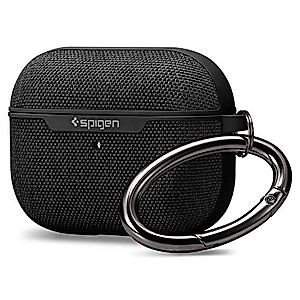 Spigen Urban Fit Designed for Airpods Pro Case Cover with Key Chain, Fabric Case for Airpods Pro - Black