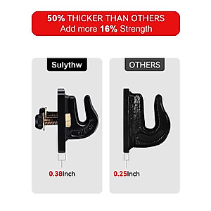 Sulythw Tractor Bucket Hooks, 3 Pack of Tractor Accessories with Heavy Duty Tow GRAP Hooks Loader Bucket Accessories for John Deere Kubota Kioti Compact Tractor(Max 15,000lbs, Black)