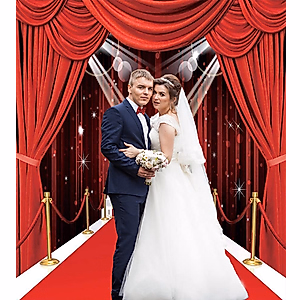 10X10FT Hollywood Theme Party Decorations Photo Backdrops Red Carpet Backgrounds Vinyl Photography Background Backdrops for Wedding Birthday Party Decoration CY-053