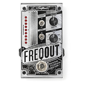 Digitech FREQOUT Natural Feedback Creator Pedal Bundle with 2 Patch Cables, 2 Instrument Cables, and 6 Assorted Dunlop Picks