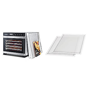 COSORI Food Dehydrator Machine(50 Recipes),6 Stainless Steel Trays with Digital Timer and Temperature Control& Food Dehydrator Fruit Roll Sheets for Jerky, Meat, Beef, Fruit, Vegetable,BPA-Free, 2pack