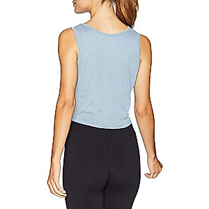 Bestisun Womens Crop Workout Tops Cropped Workout Tank Yoga Tops Pilates Athletic Shirts Crop Tank Top Gym Exercise Clothes Gray Blue S