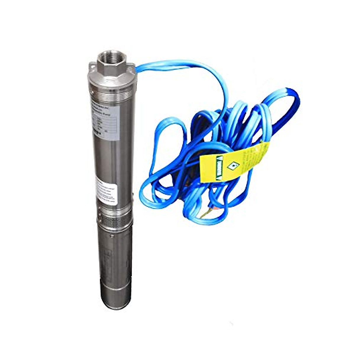 Hallmark Industries MA0343X-4 Deep Well Submersible Pump, 1/2 hp, 110V, 60 Hz, 25 GPM, 150' Head, Stainless Steel, 4"