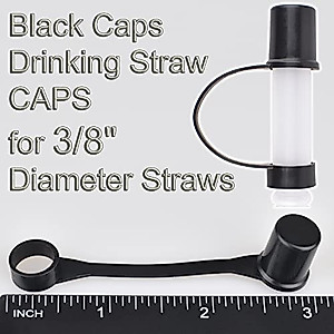 10pcs Black Caps Drinking Straw CAPS for 3/8" Diameter Straws
