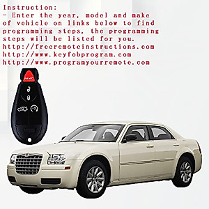 Keyless Remote Smart Replacement Key Fob Fits for Chrysler 300 2008-2014 Challenger Charger 2008-2014 Grand Cherokee 2008-2014 Durango 2011-2013 Magnum Dodge 2008 M3N5WY783X, (433MHz) Set of 2