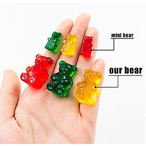 Large Gummy Bear Mold Candy Molds, Non-Stick Silicone Gummy Chocolate Molds BPA Free with 3 Droppers, Set of 3
