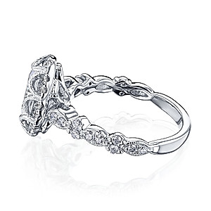 1 7/8 CTW Oval Cut Moissanite Halo Engagement Ring 10K White Gold - 5.0