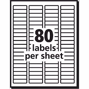Avery Printable Return Address Labels with Sure Feed, 0.5" x 1.75", Matte Clear, 800 Blank Mailing Labels (15667)
