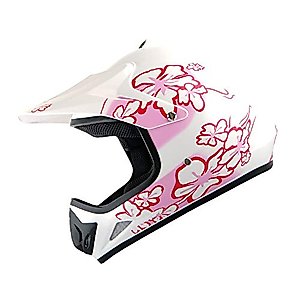 WOW Youth Kids Motocross BMX MX ATV Dirt Bike Helmet Pink Flower